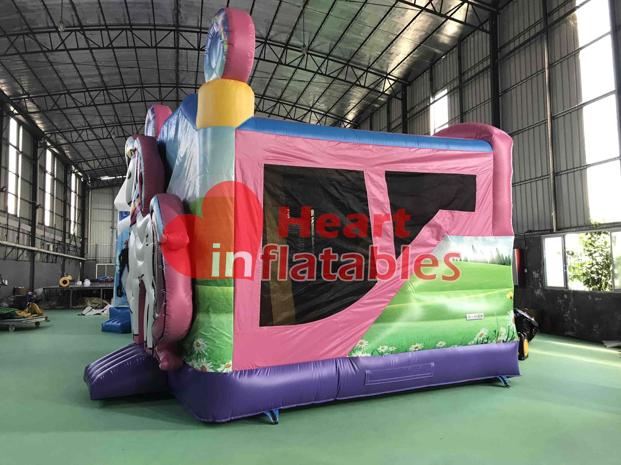 Unicorn Bouncy Castle - Heart Inflatables Factory
