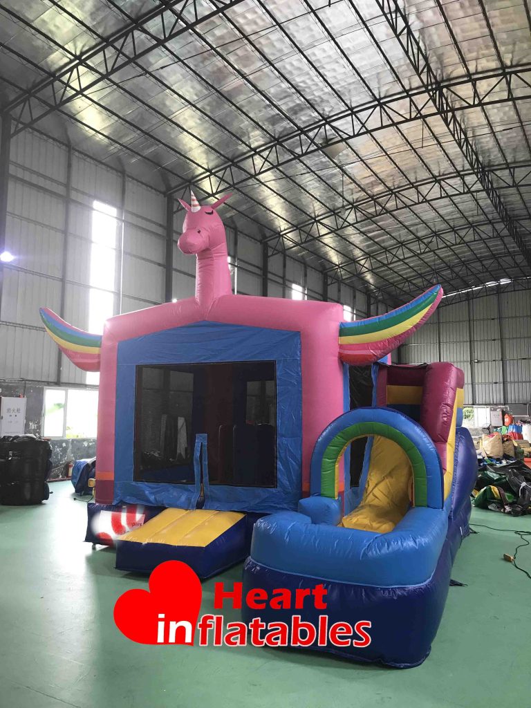 Unicorn Bouncy Slide - Heart Inflatables Factory