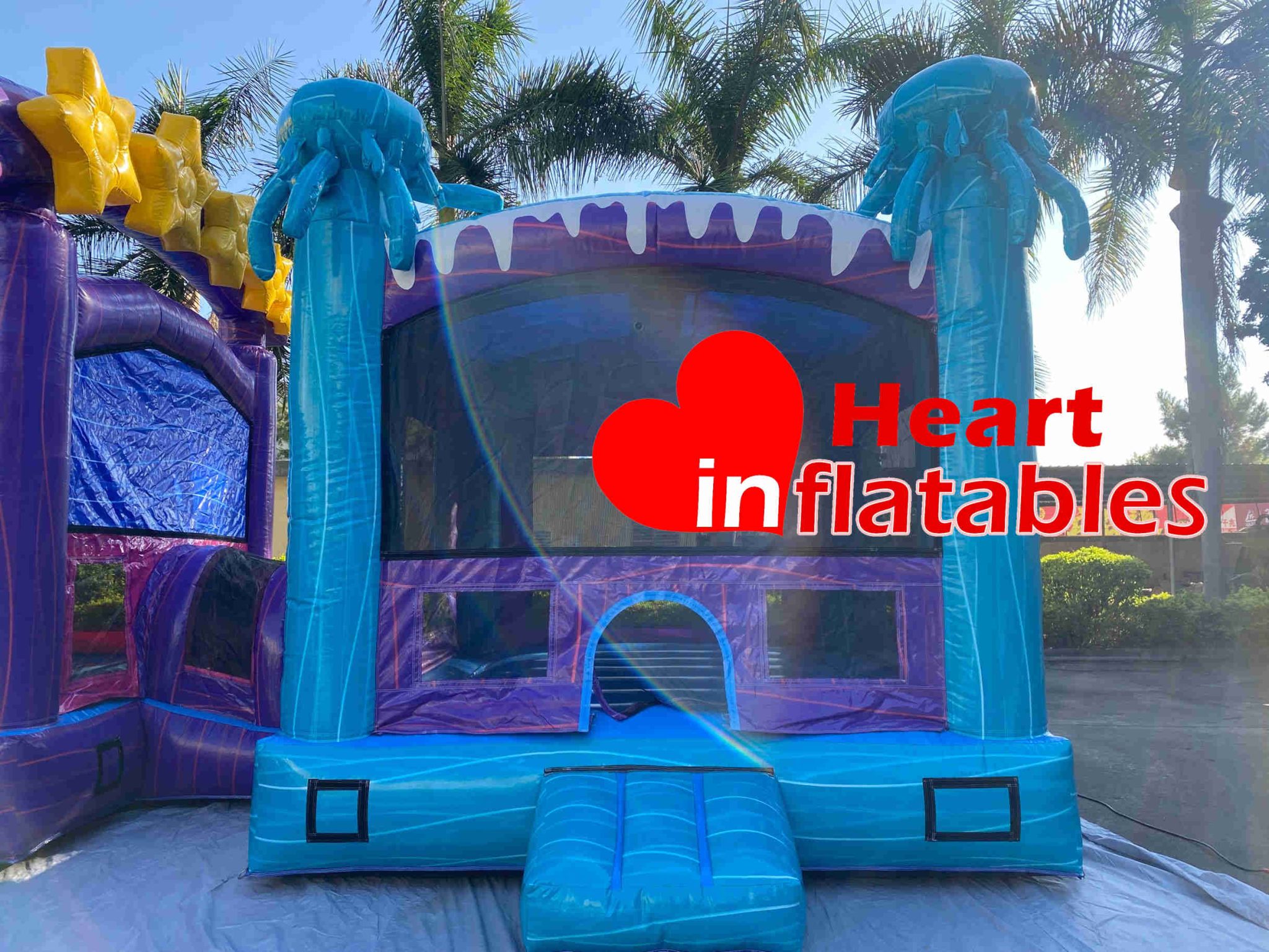 Blue Octopus Bouncy Castle - Heart Inflatables Factory