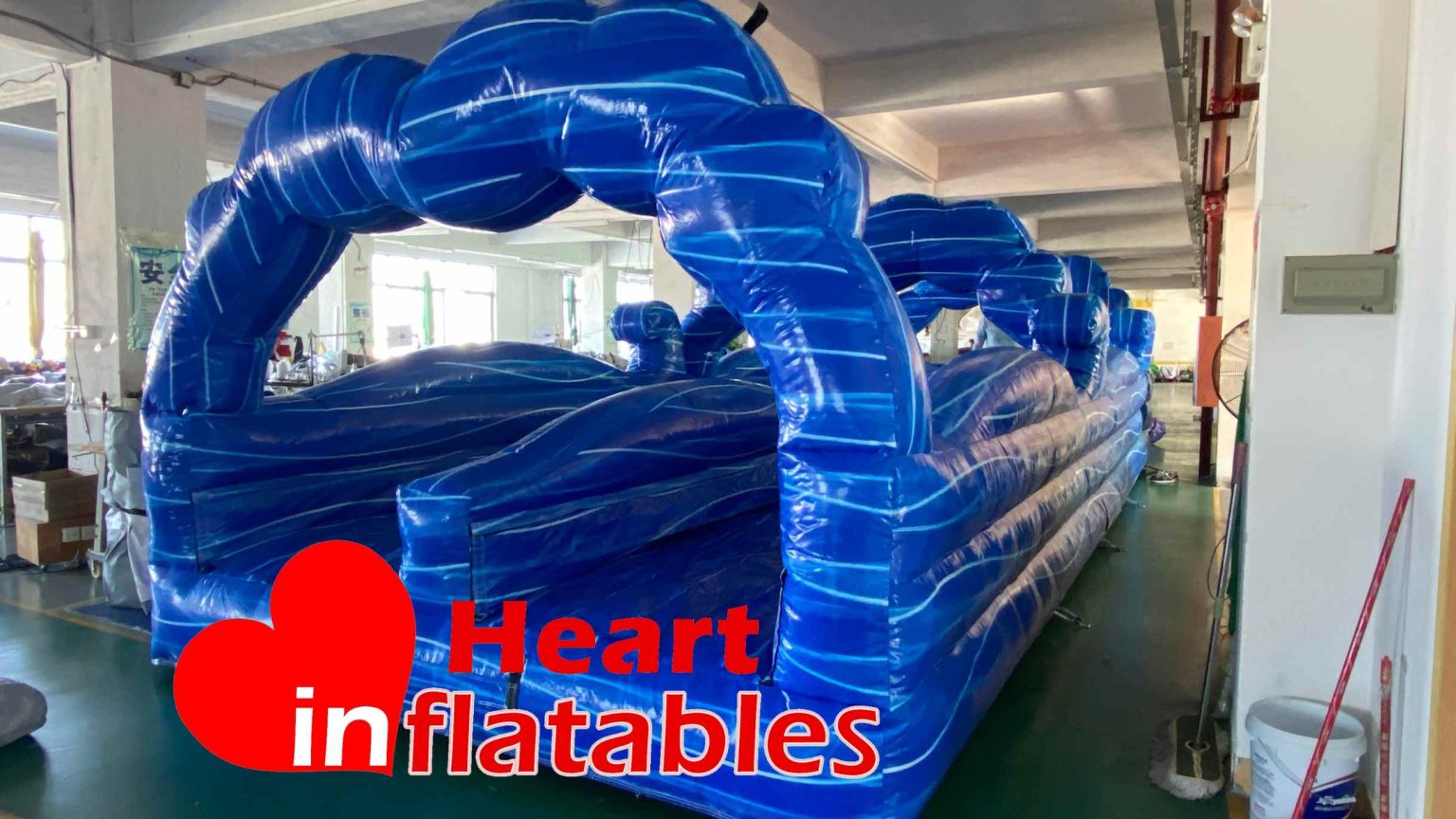 Marble Blue Slip N Water Slide - Heart Inflatables Factory