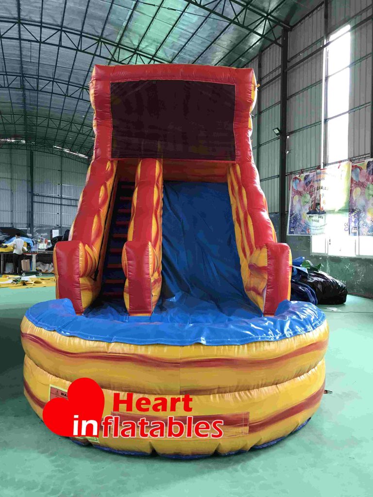 16ft Marble Orange Water Slide - Heart Inflatables Factory
