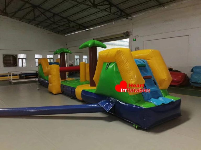 10m Long Tropical Water Obstacle Course - Heart Inflatables Factory